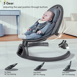 BabyBond Baby Swings for Infants, Bluetooth Infant Swing with Music Speaker with 3 Seat Positions, 5 Point Harness Belt, 5 Speeds and Remote Control - Portable Baby Swing for Indoor and Outdoor