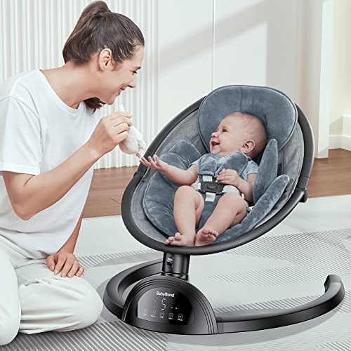 BabyBond Baby Swings for Infants, Bluetooth Infant Swing with Music Speaker with 3 Seat Positions, 5 Point Harness Belt, 5 Speeds and Remote Control - Portable Baby Swing for Indoor and Outdoor