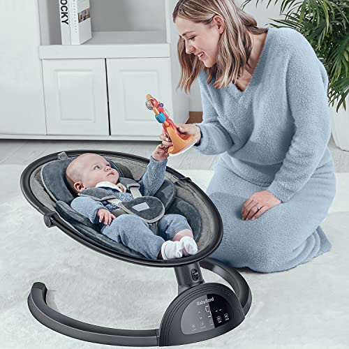 BabyBond Baby Swings for Infants, Bluetooth Infant Swing with Music Speaker with 3 Seat Positions, 5 Point Harness Belt, 5 Speeds and Remote Control - Portable Baby Swing for Indoor and Outdoor