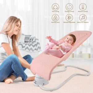 Portable Baby Bouncer,Infants Bouncer for Babies 0-6 Months,Baby Bouncer for Infants, Electric Baby Bouncer with Remote Control, Seat & Infant to Toddler Rocker for Newborns