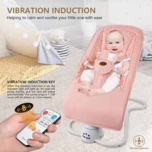 Portable Baby Bouncer,Infants Bouncer for Babies 0-6 Months,Baby Bouncer for Infants, Electric Baby Bouncer with Remote Control, Seat & Infant to Toddler Rocker for Newborns