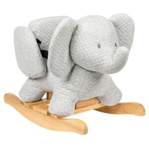 nattou rocking horse animal for children, tembo the elephant, 10-36 months, 25"x13"x18" in (64 x 34 x 46 cm), grey, 929141