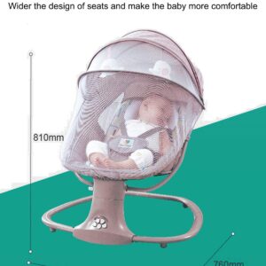 Electric Baby Swing Baby Cradle Infant Bouncer Baby Portable Adjustable Motorized Rocker with Bluetooth Music Speaker and 5 Swaying Gears Preset Lullabies and Smooth Remote Control (Pink)