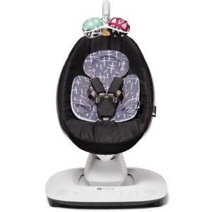 4moms MamaRoo Multi-Motion Baby Swing in Classic Black with Plush Infant Insert, Dark Grey