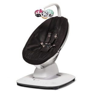 4moms MamaRoo Multi-Motion Baby Swing in Classic Black with Plush Infant Insert, Dark Grey