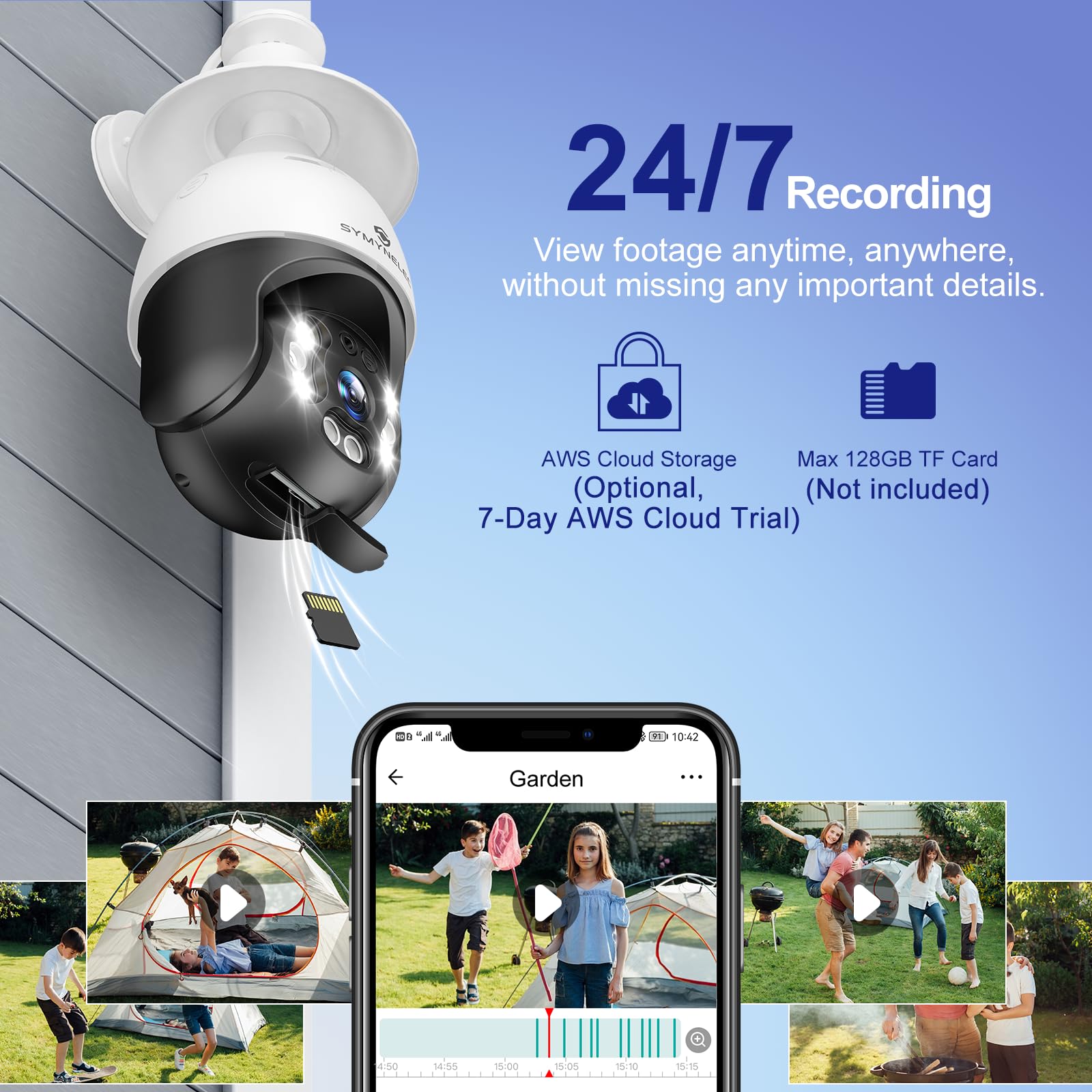 SYMYNELEC 5GHz/2.4GHz Light Bulb Security Camera Outdoor Waterproof 2.5K, 5G Dual Band Wireless WiFi Light Socket Security Camera, 4MP Smart Cam with Color Night Vision Human Motion Detection Alexa