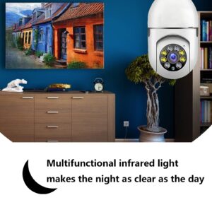 SSYING 2PCS Light Bulb Camera, 1080P 2.4G/5.0GWireless Light Bulb Camera WiFi Outdoor 360 Degree, Light Bulb Security Camera with Motion Detection, Two-Way Audio，Free Cloud Storage