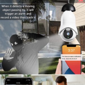 bluedery Light Bulb Camera 2.4GHz & 5G WiFi, 1080P E27 Light Bulb Camera Security Camera, Indoor 360°Home Security Cameras, Full Color Day and Night, Smart Motion Detection, Two-Way Audio