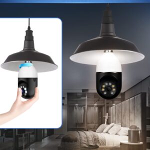 E27 360° Security Cameras Wireless Outdoor, 2.4GHz & 5G WiFi Light Bulb Security Camera, 1080p Video Surveillance for Home Security, Indoor Night Vision Cam System, Motion Detection, Two-Way Talk