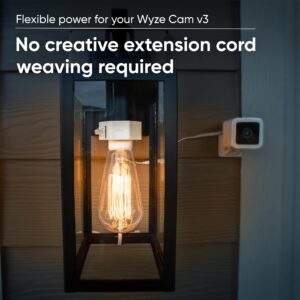 WYZE Cam v3 with Color Night Vision, Wired 1080p HD Indoor/Outdoor Video Security Camera, 2-Way Audio Lamp Socket Power Adapter Cam v3