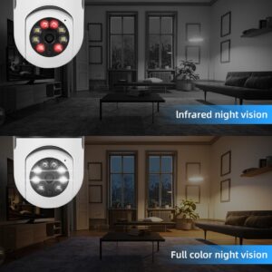 METRICSQUARE Camera Hidden Home Security Light Bulb Camera Spy Camera WiFi Nanny Cam with Phone APP, Night Vision Motion Detection Two Way Audio Video Recording Indoor Room Camera