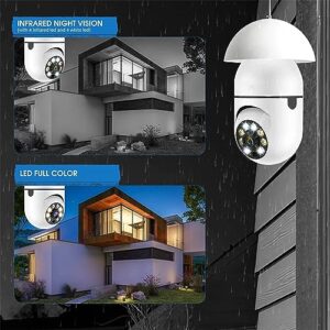 Light Bulb Security Camera, 2.4G 1080P Wireless Light Bulb Camera for Pet Camera, 360 ° PTZ Light Socket Camera with Motion Detection Auto Tracking (1PC ∣ White)