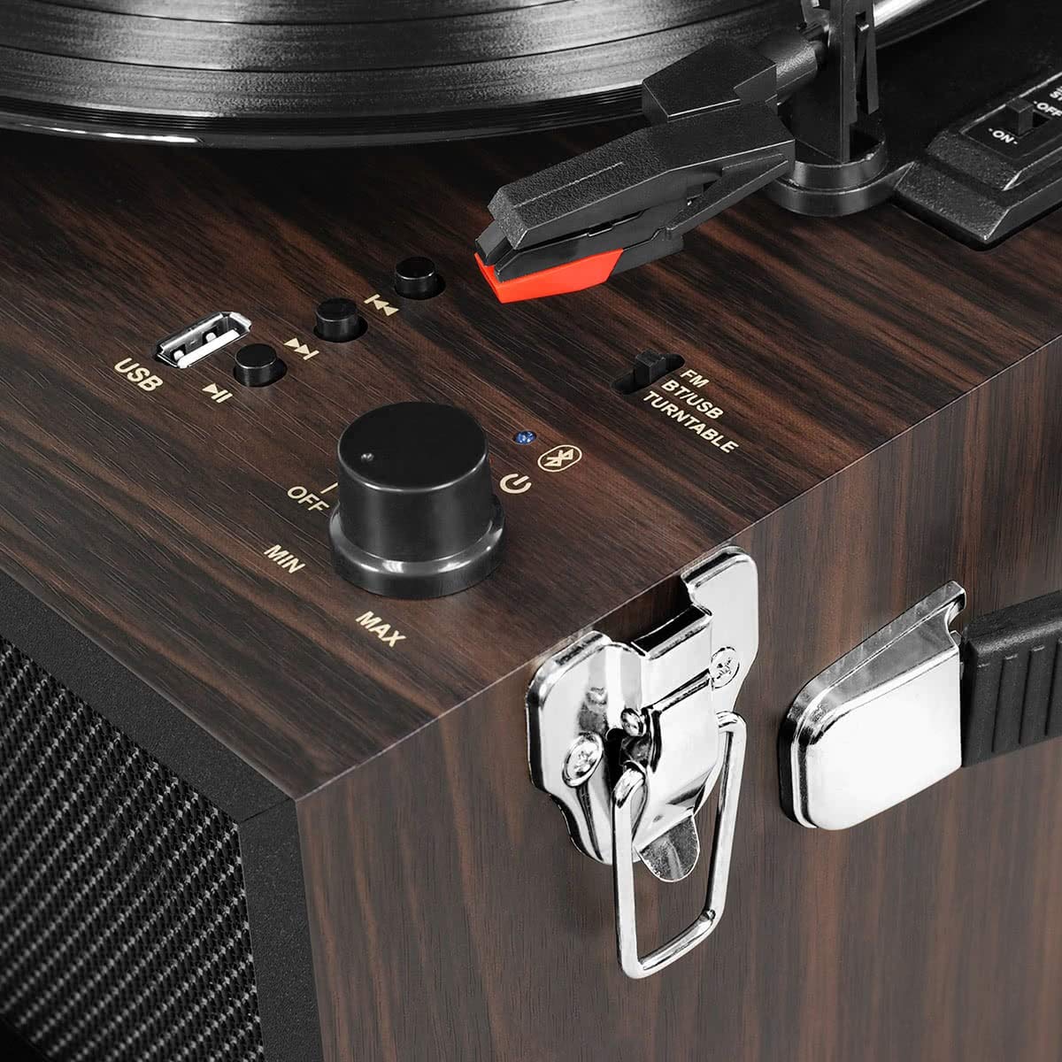 Victrola VTA-75-ESP Liberty 5-in-1 Turntable Music EntertainmentCenter with Bluetooth Wireless FM Radio USB Recorder Wood (Espresso)