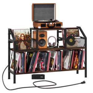 homeiju record player stand holds up to 500 albums,turntable stand with vinyl record player storage cabinet,large record player table vinyl album storage（patent pending）