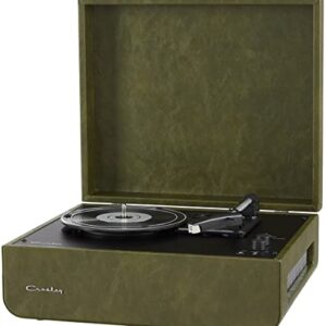 Crosley CR6255A-FG Mercury Vintage 3-Speed Bluetooth in/Out Turntable with Built-in Speakers, Forest Green