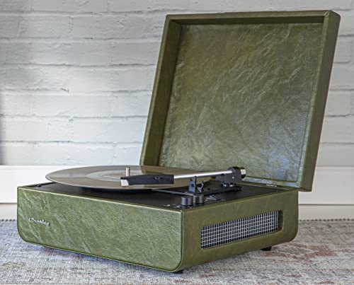 Crosley CR6255A-FG Mercury Vintage 3-Speed Bluetooth in/Out Turntable with Built-in Speakers, Forest Green