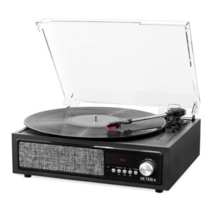 victrola 3-in-1 bluetooth record player with built in speakers and 3-speed turntable, black (vta-67)