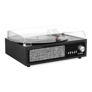 Victrola 3-in-1 Bluetooth Record Player with Built in Speakers and 3-Speed Turntable, Black (VTA-67)