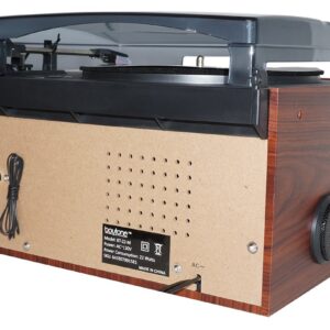 Boytone BT-22M, Bluetooth Record Player Turntable, AM/FM Radio, Cassette, CD Player, 2 Built in Speaker, Ability to Convert Vinyl, Radio, Cassette, CD to MP3 Without a Computer, SD Slot, USB, AUX