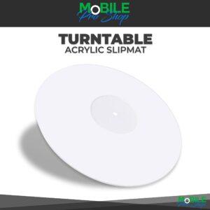 Mobile Pro Shop Acrylic Turntable Mat - Acrylic Slipmat for Vinyl LP Record Players - Improves Sound Quality & Provides Tighter Bass - Anti Static Platter mat (White)