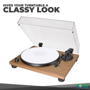 Mobile Pro Shop Acrylic Turntable Mat - Acrylic Slipmat for Vinyl LP Record Players - Improves Sound Quality & Provides Tighter Bass - Anti Static Platter mat (White)