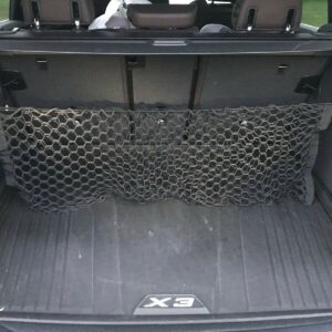 EACCESSORIES EA Rear Trunk Organizer Cargo Net for BMW X3 2011-2023 - Envelope Style Cargo Net for SUV - Premium Mesh Elastic Car Trunk Organizer Vehicle Carrier Storage - Compatible with BMW X3