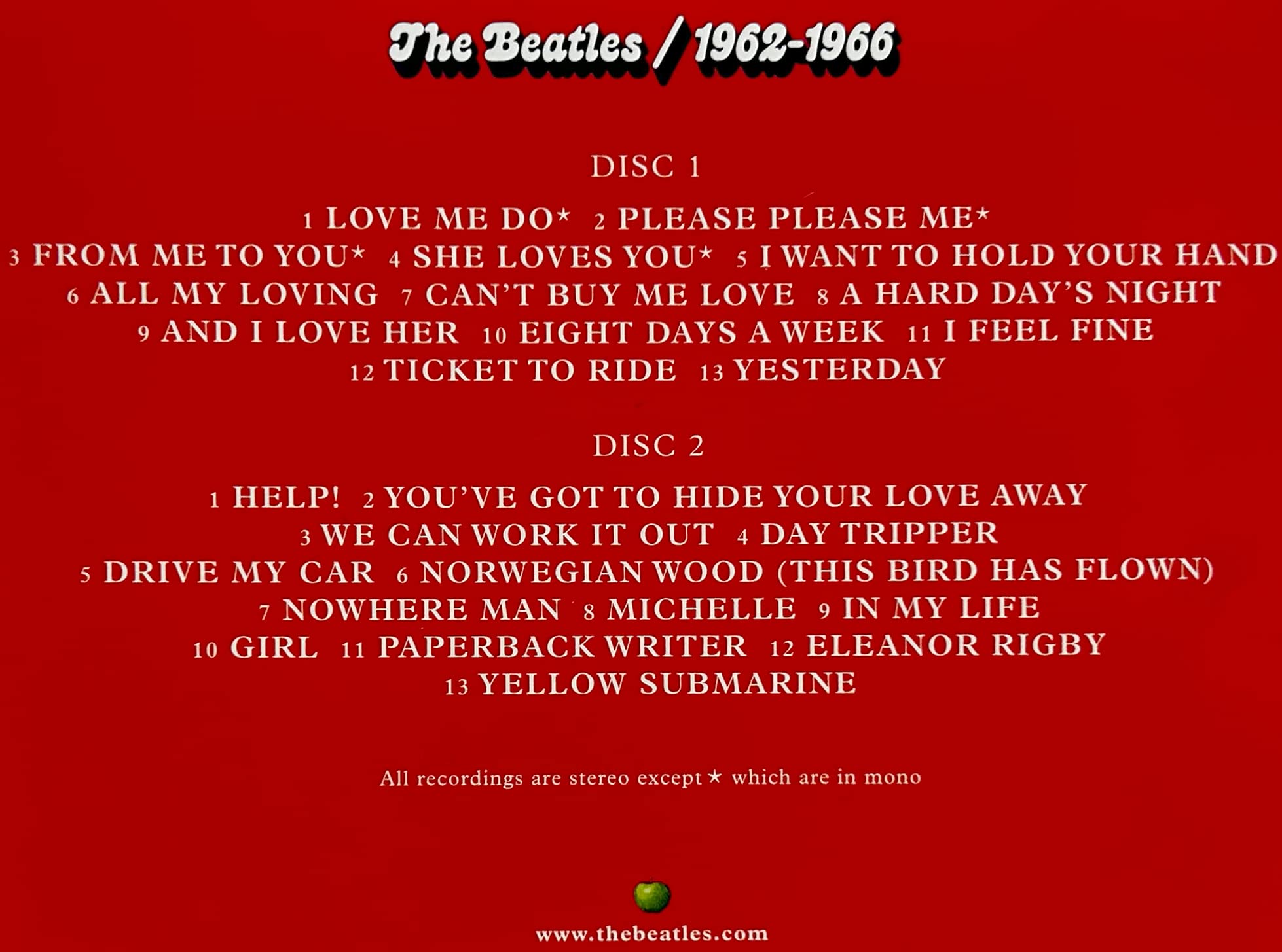 "Red & Blue" The Beatles Collection - 1962-1966 / 1967-1970 - 54 Tracks