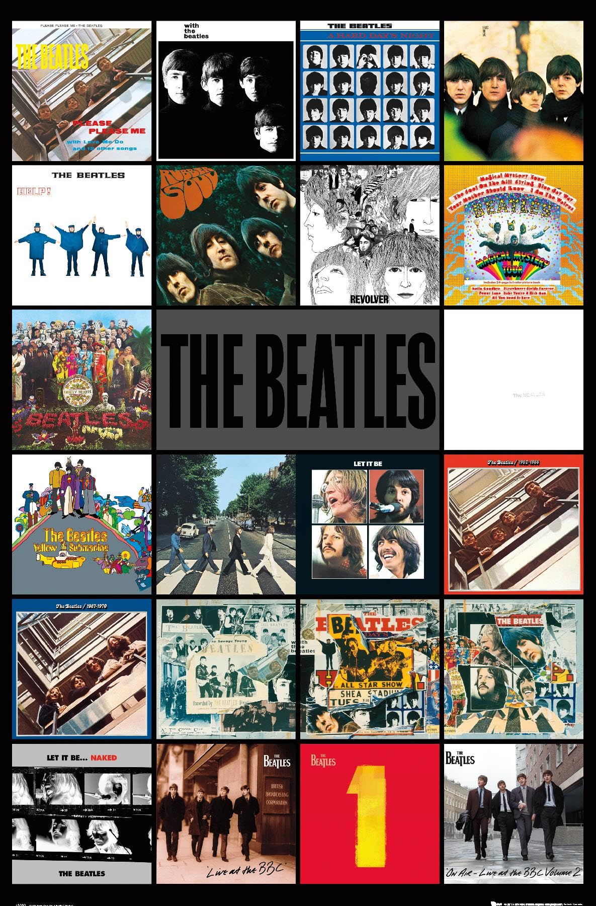 Trends International 24X36 The Beatles - Albums Wall Poster, 24" x 36", Unframed Version