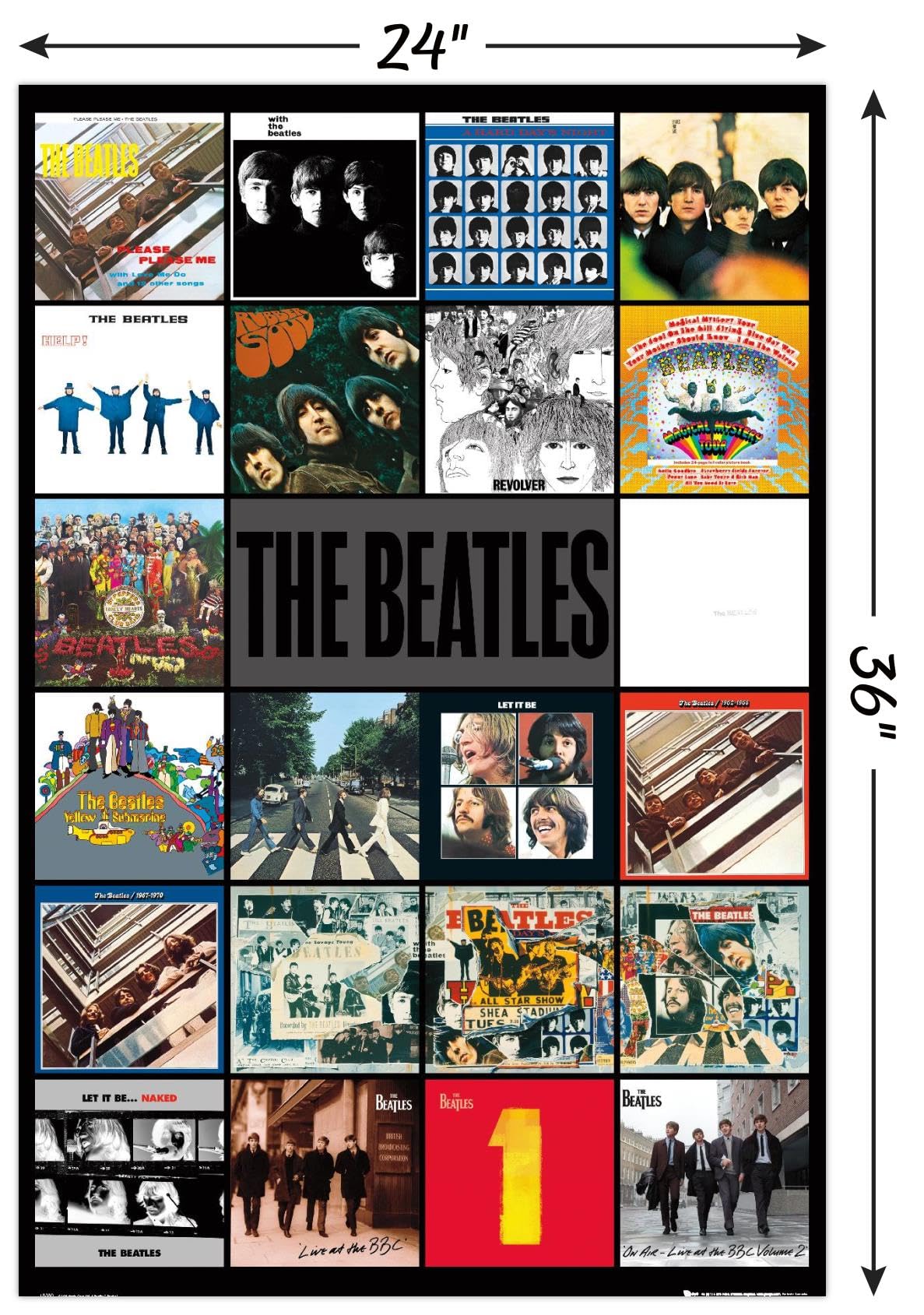 Trends International 24X36 The Beatles - Albums Wall Poster, 24" x 36", Unframed Version