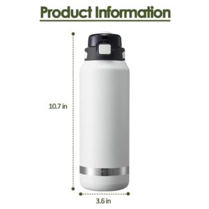 Ankening Simple Modern Insulated Stainless Steel Water Bottle with Straw and Chug Lid for Sports and Travel, BPA-Free, 34oz (Khaki)