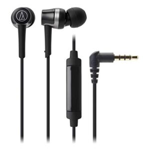 audio-technica ath-ckr30isbk sonicfuel in-ear headphones with in-line mic & control, black