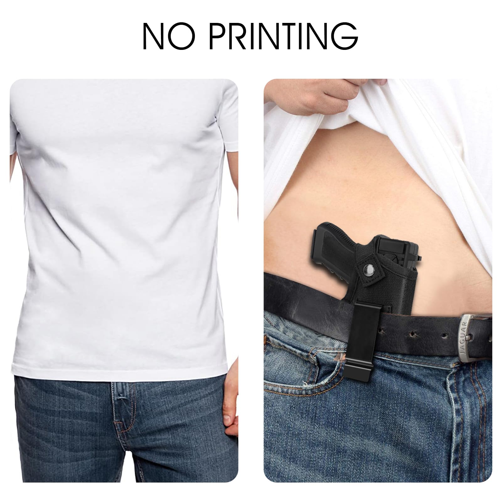 ELVO Gun Holster for Men/Women, Concealed Carry Holster, Universal IWB OWB Pistol Holster Right/Left Hand Draw Fits S&W M&P Shield 9MM Glock 19 26 27 42 43 Subcompact Compact Mid-Sizes Handguns