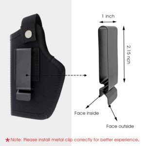 ELVO Gun Holster for Men/Women, Concealed Carry Holster, Universal IWB OWB Pistol Holster Right/Left Hand Draw Fits S&W M&P Shield 9MM Glock 19 26 27 42 43 Subcompact Compact Mid-Sizes Handguns