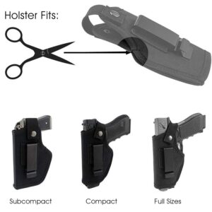 ELVO Gun Holster for Men/Women, Concealed Carry Holster, Universal IWB OWB Pistol Holster Right/Left Hand Draw Fits S&W M&P Shield 9MM Glock 19 26 27 42 43 Subcompact Compact Mid-Sizes Handguns