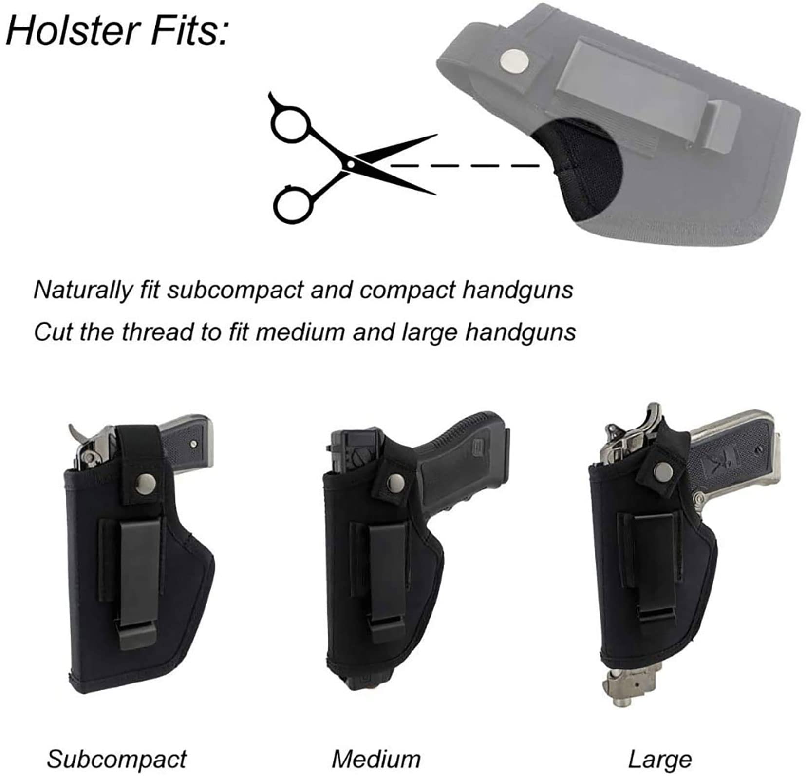 Concealed Carry Holster Metal Clip IWB OWB Holster Waistband Airsoft Pistol Handguns Holster for Right Left Hand Draw