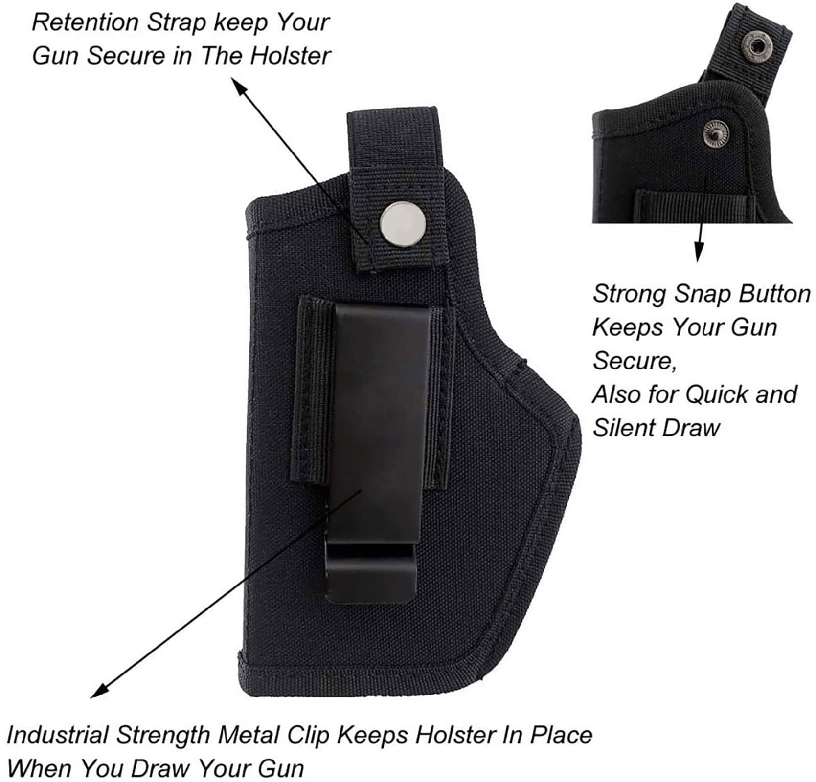 Concealed Carry Holster Metal Clip IWB OWB Holster Waistband Airsoft Pistol Handguns Holster for Right Left Hand Draw