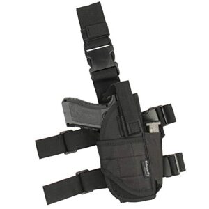 nehostertfy adjustable leg holster, black tactical thigh holster for pistols, drop leg holster right hand