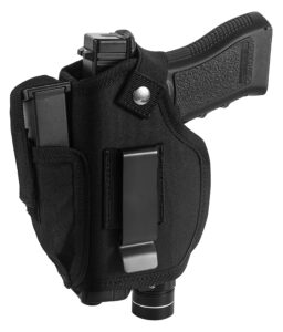 landfoxtac gun holster with laser/light, iwb/owb concealed carry pistols holster with mag pouch fits most 9mm 380 45acp, gun holsters for men and women left/right hand, for glock, s&w, sig, and more