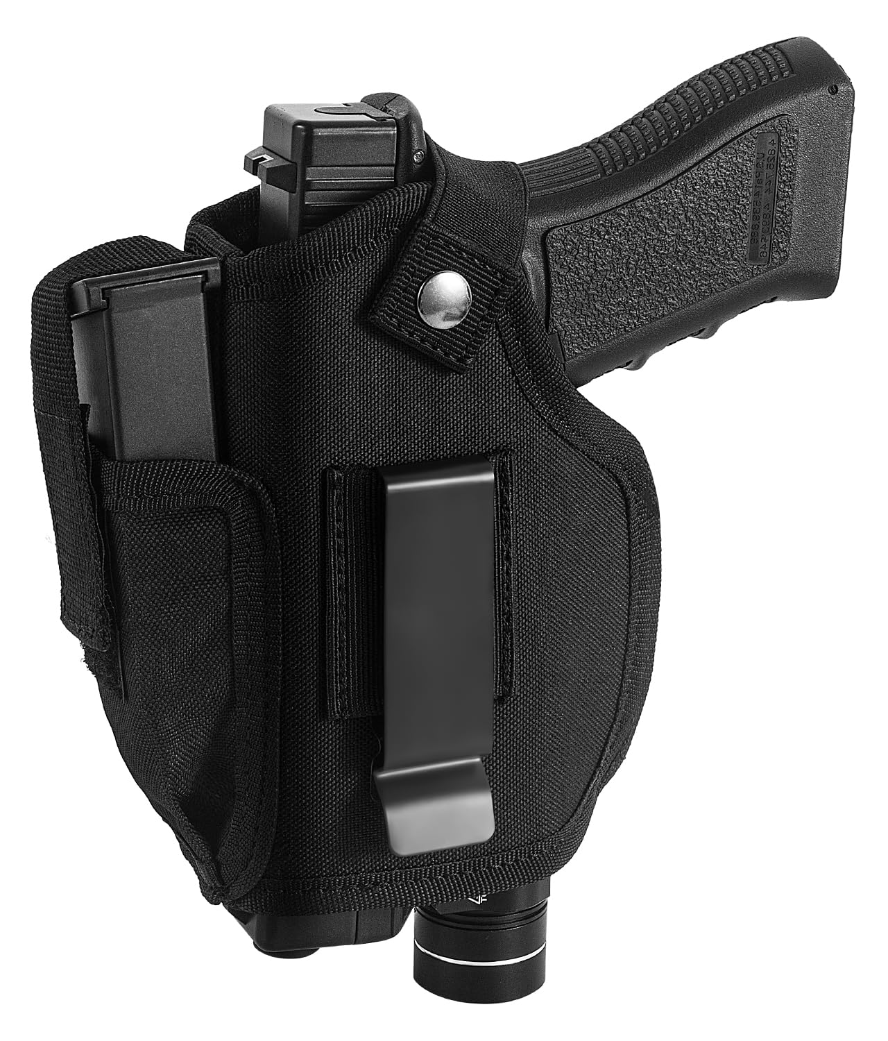 LandFoxtac Gun Holster with Laser/Light, IWB/OWB Concealed Carry Pistols Holster with Mag Pouch Fits Most 9mm 380 45ACP, Gun Holsters for Men and Women Left/Right Hand, for Glock, S&W, Sig, and More