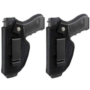 aikate 2 pack universal concealed carry holster inside or outside the waistband iwb gun holsters right and left hand draw fits subcompact compact full size pistols