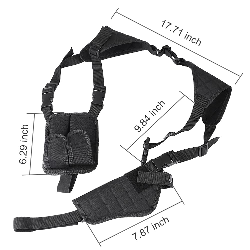 Shoulder Holster Xaegistac Airsoft Holsters General Vertical Gun Holster Adjustable for Most Kinds of Pistols (Black)