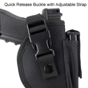 Depring Tactical Belt Holster with Mag Pouch Universal Outside The Waistband Holster Black