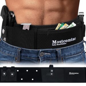 mostcomtac belly band holster - gun holster for women and men, concealed carry waist holster for most pistols and revolvers, fits glock, smith wesson, taurus, ruger, shield, etc