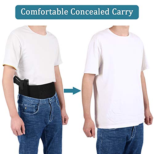 Accmor Belly Band Holster for Concealed Carry, Elastic Breathable Waistband Gun Holster for Women Men, Right and Left Hand Draw