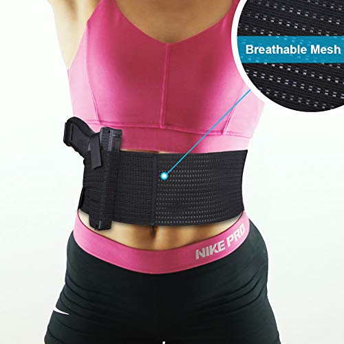 Accmor Belly Band Holster for Concealed Carry, Elastic Breathable Waistband Gun Holster for Women Men, Right and Left Hand Draw