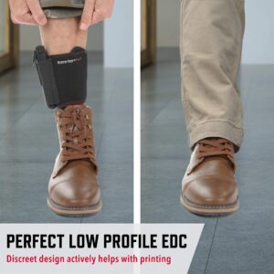 Ultimate Ankle Holster for Concealed Carry by ComfortTac | Fits Glock 42, 43, 36, 26, Smith and Wesson Bodyguard .380, 38, Ruger LCP, LC9, Sig Sauer, and Similar Guns (17" Band Fits Up to 15" Leg)