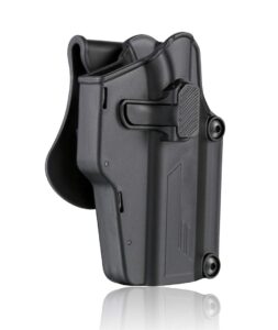 multi-fit gun holster fits 80+ pistols, owb tactical holster for glock/sig sauer/cz/ruger/springfield/beretta/s&w m&p/1911/taurus/hk/cz/walther, 360° adjustable open carry holster - right handed