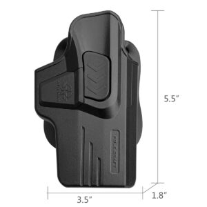 OWB Paddle Polymer Holsters Fit: Smith & Wesson SD9 VE / SD40 VE Pistol, Outside Waistband Open Polymer Holster with Safety Lock, Angle adj-1.5“-2” Belt Adjustable (Black)