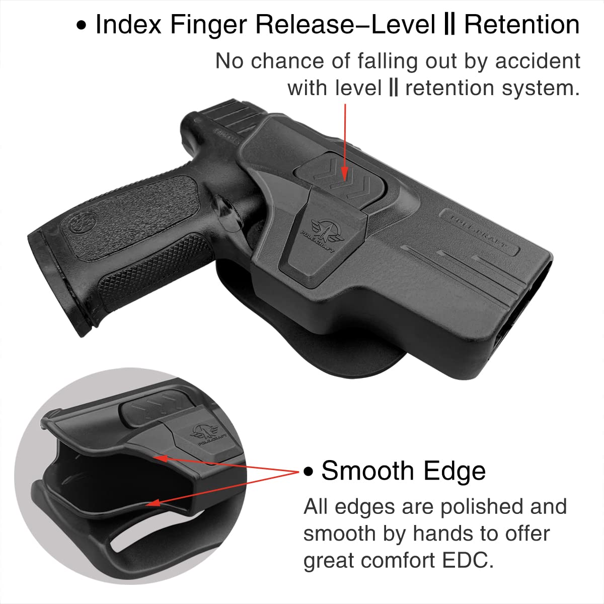 OWB Paddle Polymer Holsters Fit: Smith & Wesson SD9 VE / SD40 VE Pistol, Outside Waistband Open Polymer Holster with Safety Lock, Angle adj-1.5“-2” Belt Adjustable (Black)