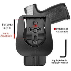 OWB Paddle Polymer Holsters Fit: Smith & Wesson SD9 VE / SD40 VE Pistol, Outside Waistband Open Polymer Holster with Safety Lock, Angle adj-1.5“-2” Belt Adjustable (Black)